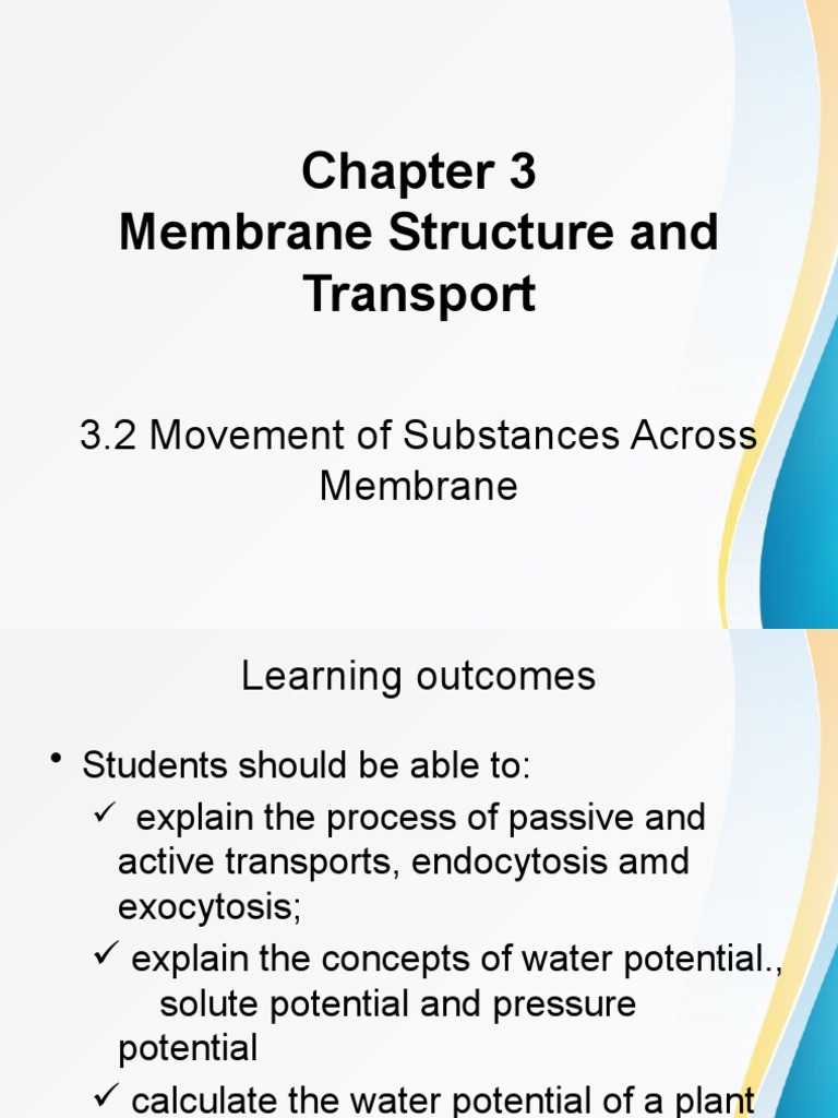3.2 Movement of Substances Across Membrane | PDF | Osmosis | Cell Membrane