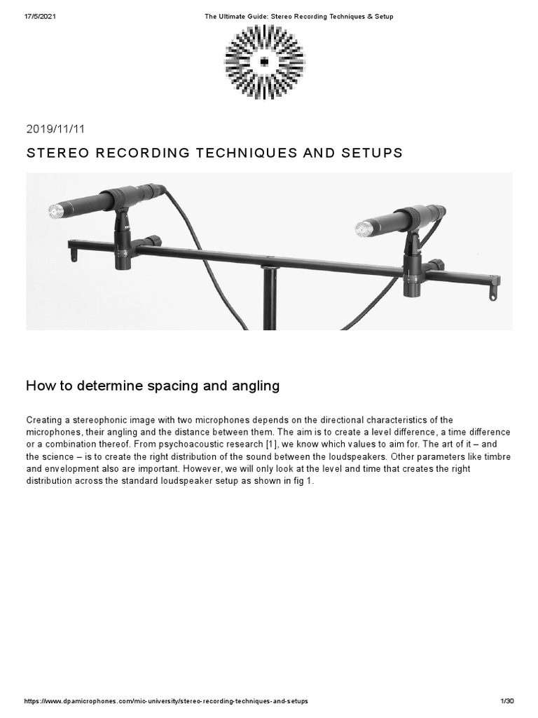 DPA - The Ultimate Guide - Stereo Recording Techniques & Setup | PDF ...