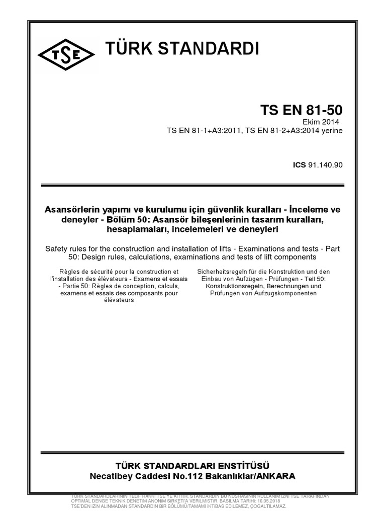 TS en 81 50 | PDF
