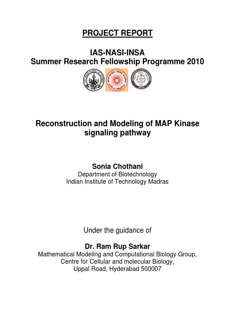 Project Report Ias-Nasi-Insa Summer Research Fellowship Programme 2010 ...