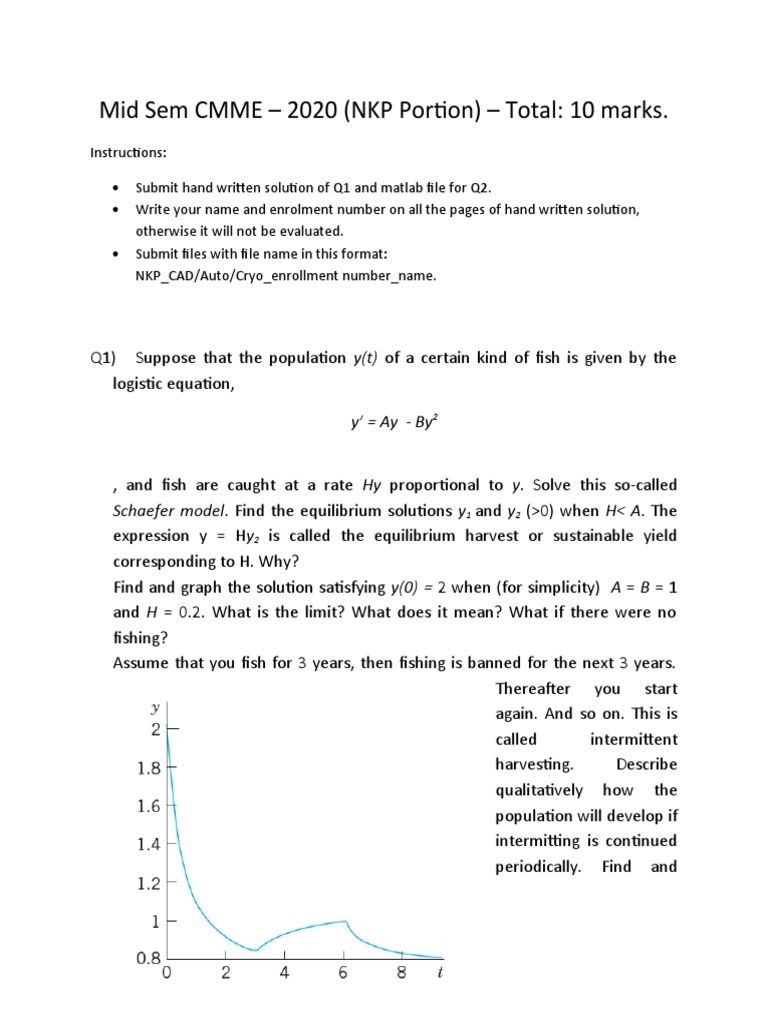 Mid Sem CMME - 2020 (NKP Portion) - Total: 10 Marks.: Y' Ay - by | PDF | Teaching Methods ...