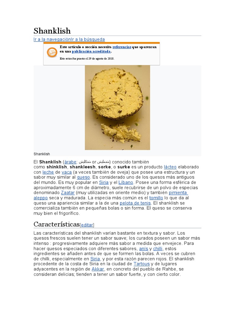 Shanklish | PDF | Alimentos | Cocina