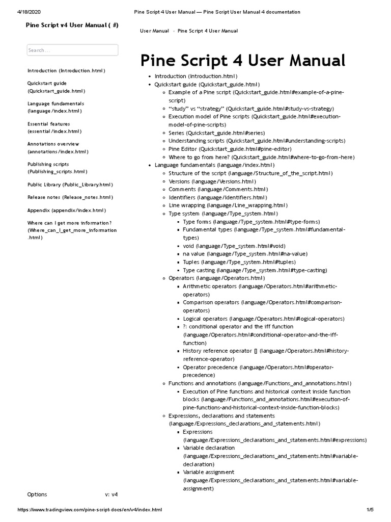 Pine Script 4 User Manual - Pine Script User Manual 4 Documentation ...