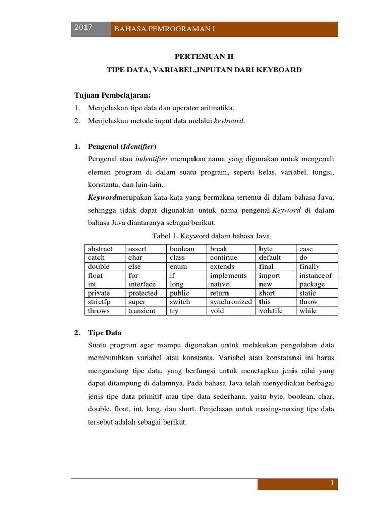 Prak2 Input Dari Keyboard | PDF