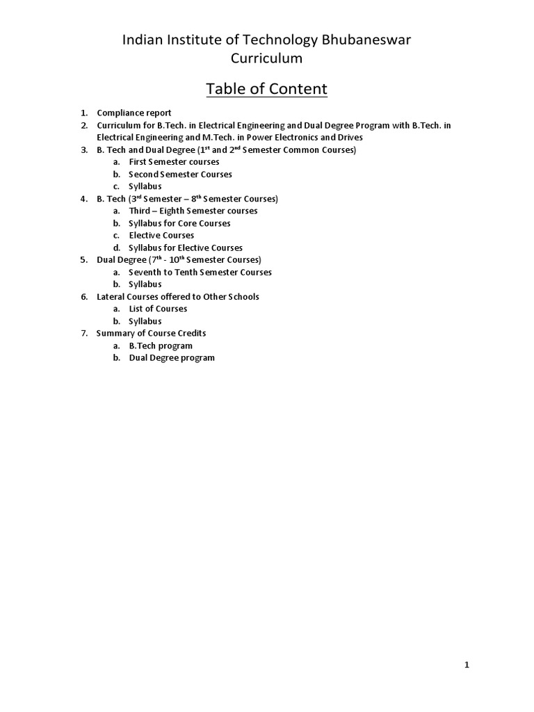 Curriculum Booklet BTEch - EE Dual Degree - EE - PED | PDF | Bending ...
