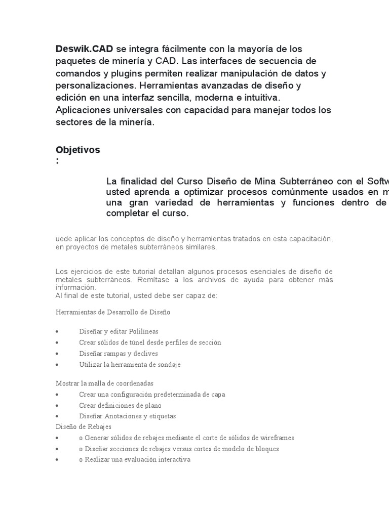 Deswik | PDF | Diseño | Ciencias de la Computación