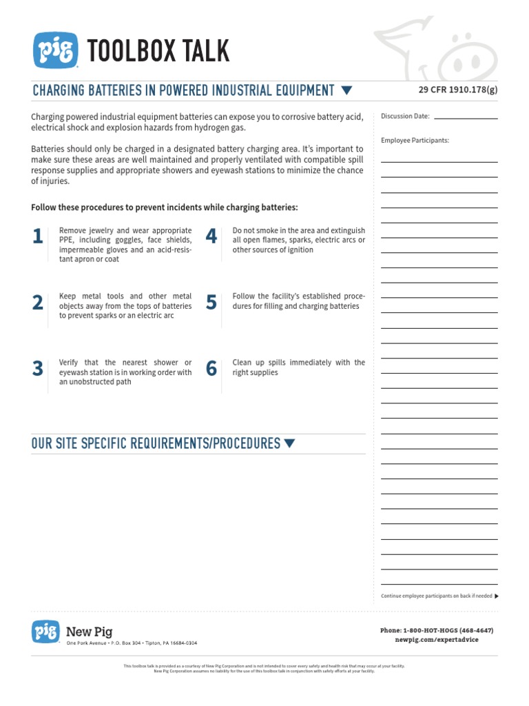 Safe Battery Charging Procedures | PDF | Personal Protective Equipment ...