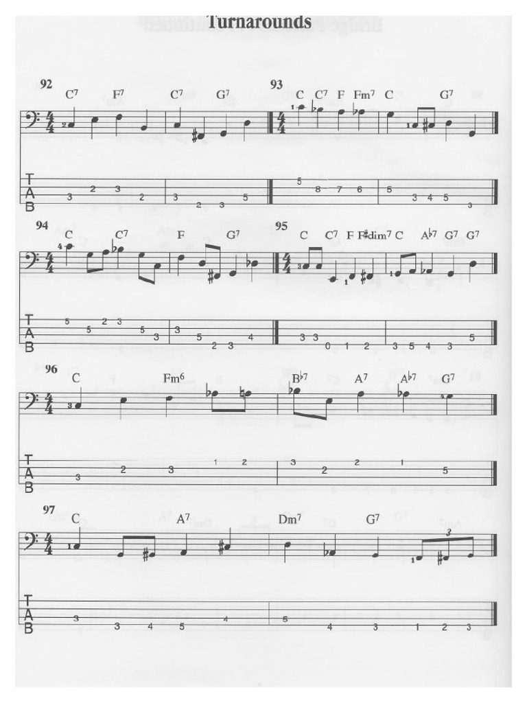 Bass - Jazz Bass Patterns-Turnarounds | PDF