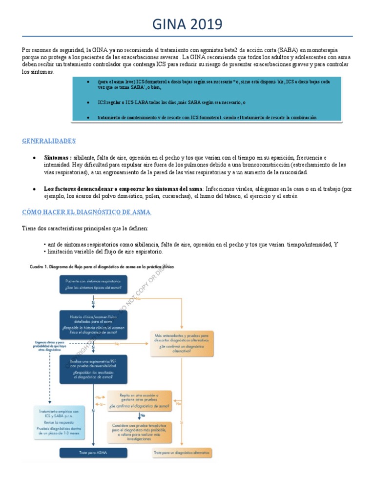Guía GINA 2019: Tratamiento del Asma | PDF | Asma | Medicina CLINICA