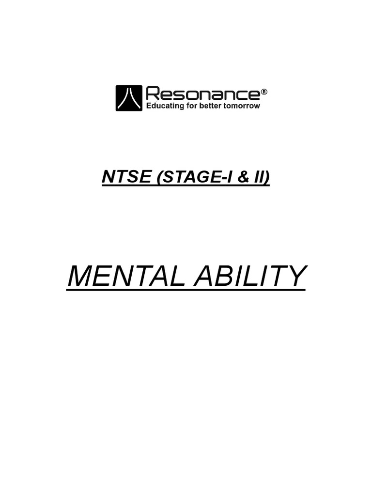 Resonance Mat Module Ntse | PDF | Sat | Analogy