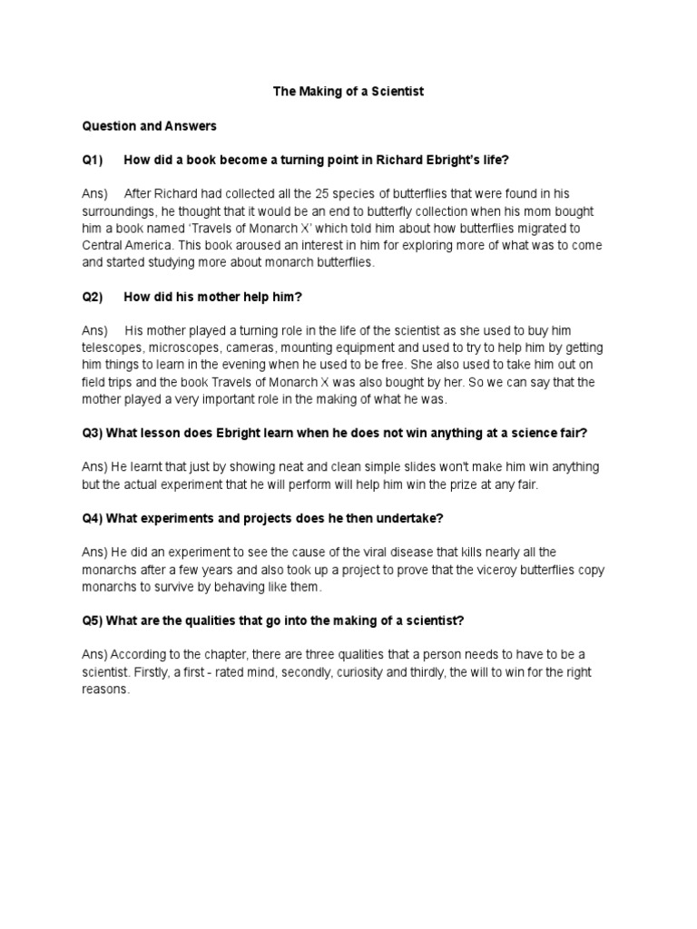 The Making of A Scientist - Class X | PDF | Science | Science And ...