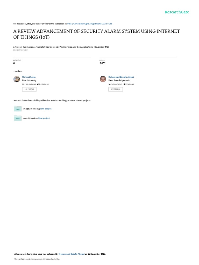 IoT-Enhanced Security Alarm Systems Review | PDF | Internet Of Things ...