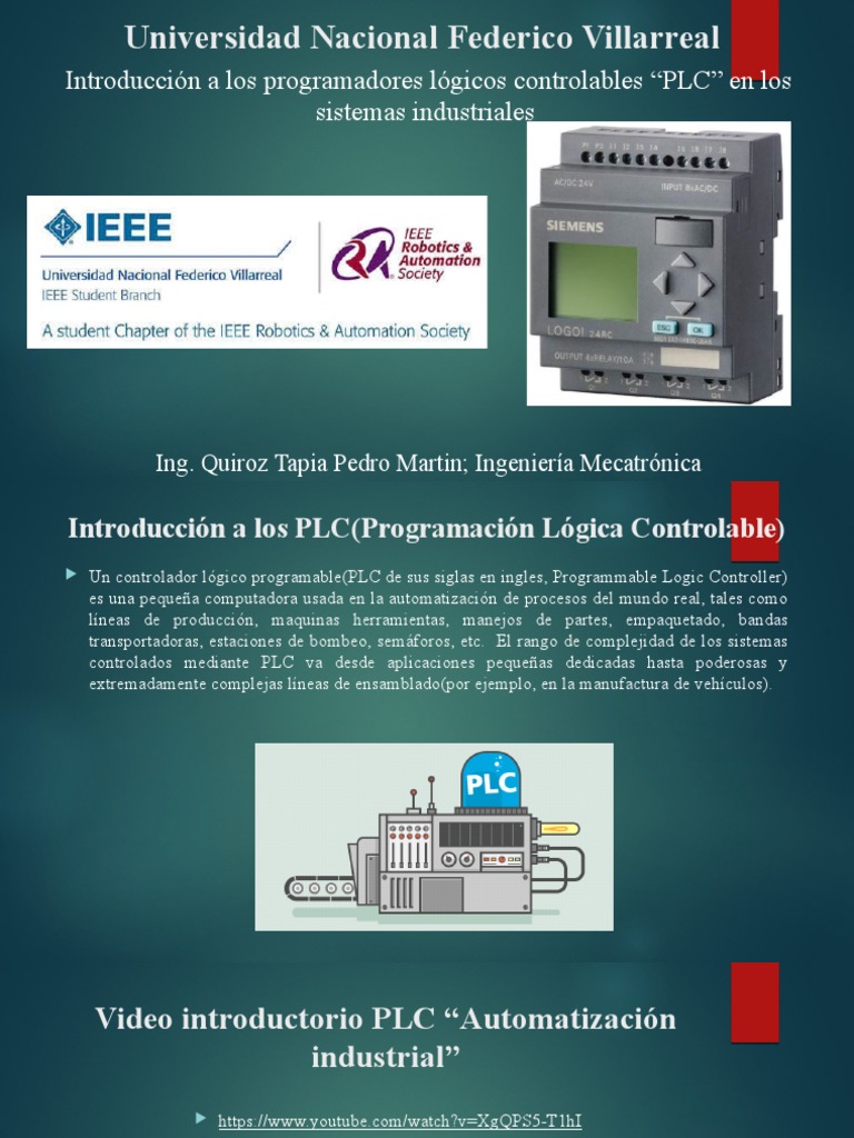 Introducción a los sistemas de control lógico programable (PLC) y su ...