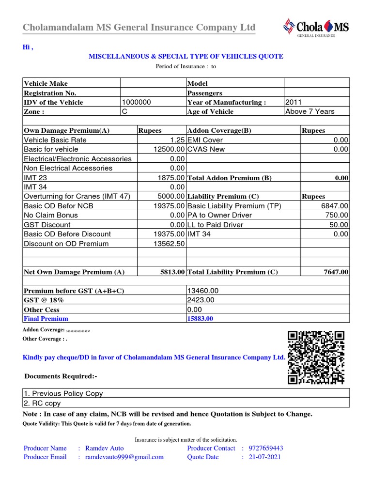 Misc Vehicle ID 1 | PDF | Insurance | Financial Risk