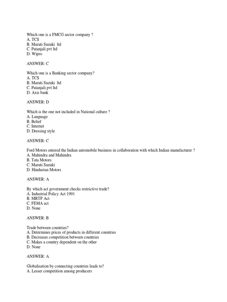 Sample MCQ MBA BIZ ENVIronment | PDF | Gross Domestic Product ...
