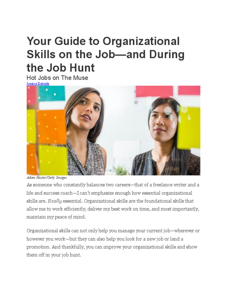 Your Guide To Organizational Skills | PDF | Time Management ...