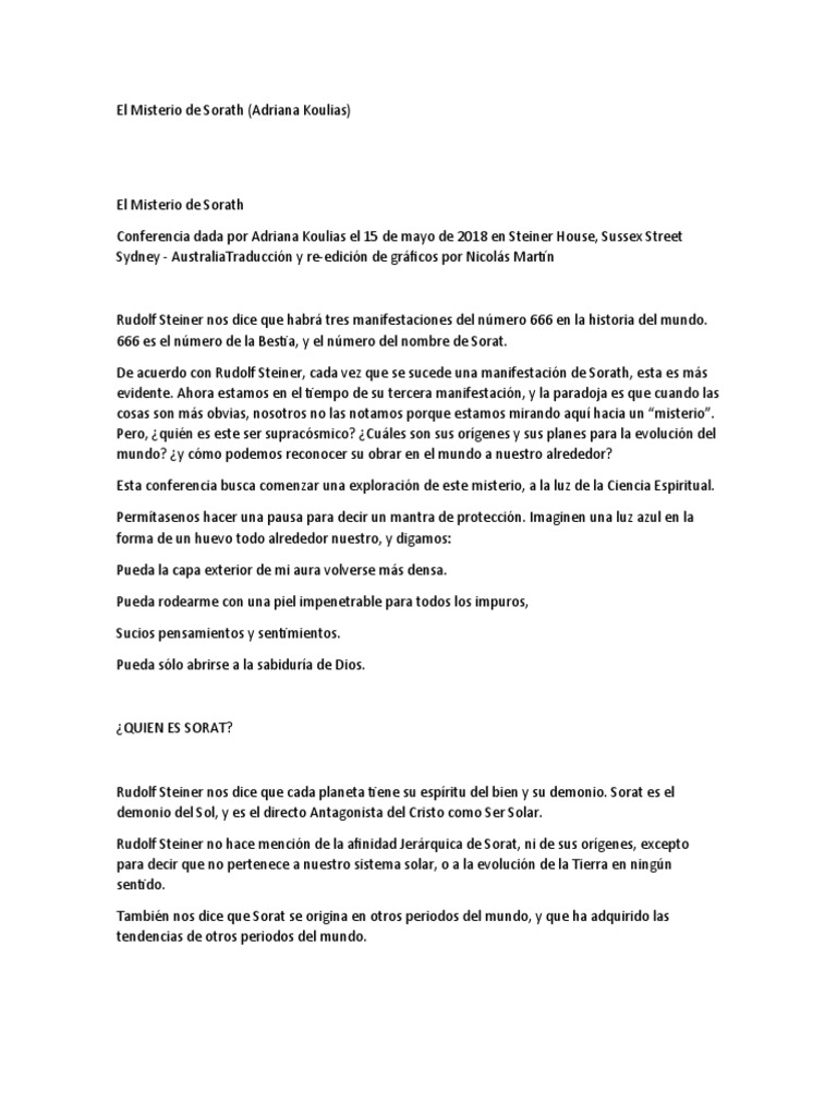El Misterio de Sorath | PDF | Rudolf Steiner | Alma