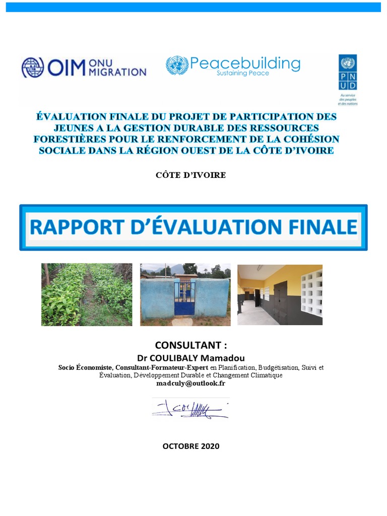 Rapport Evaluation Finale Du Projet Gypi-Forets Classees | PDF ...
