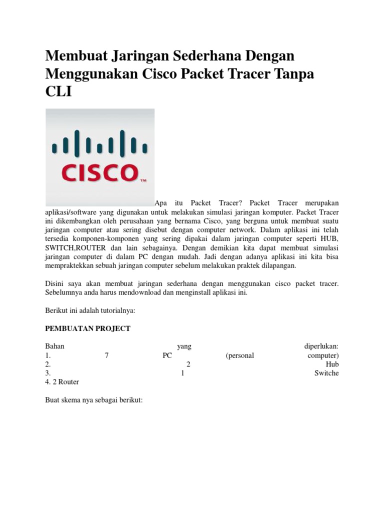 Simulasi Jaringan Sederhana Cisco | PDF | Griya & Taman | Teknologi ...