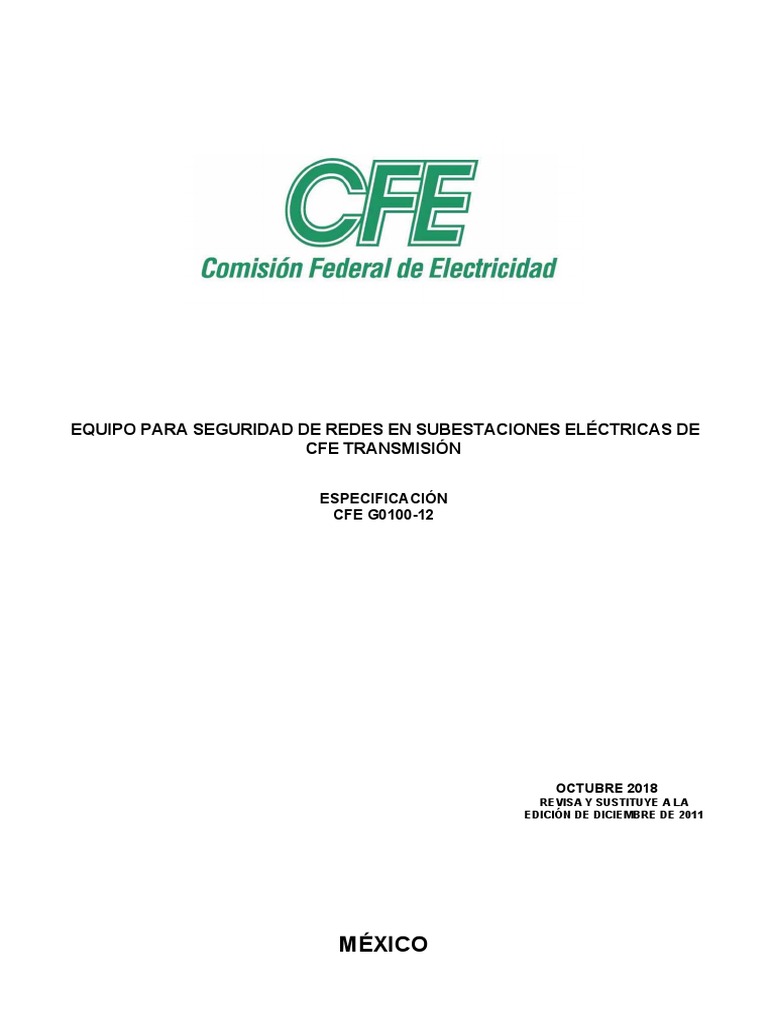Cfe G0100-12 | PDF | Protocolos de internet | Protocolo de Control de Transmisión