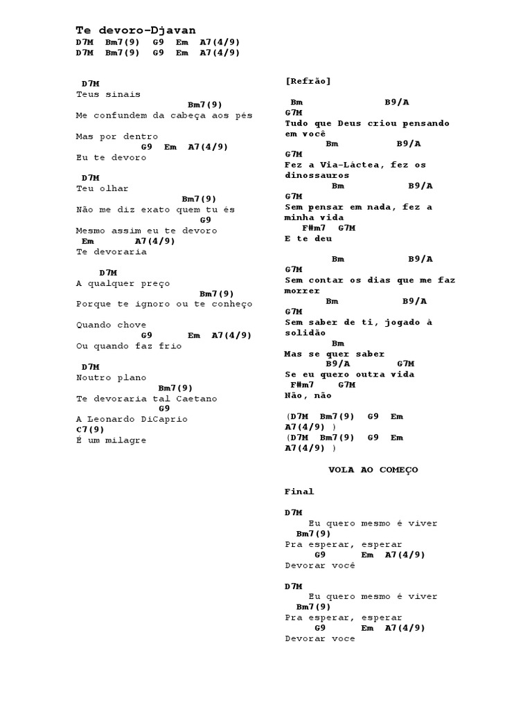 Te devoro-Djavan em | PDF | Entretenimento (geral)