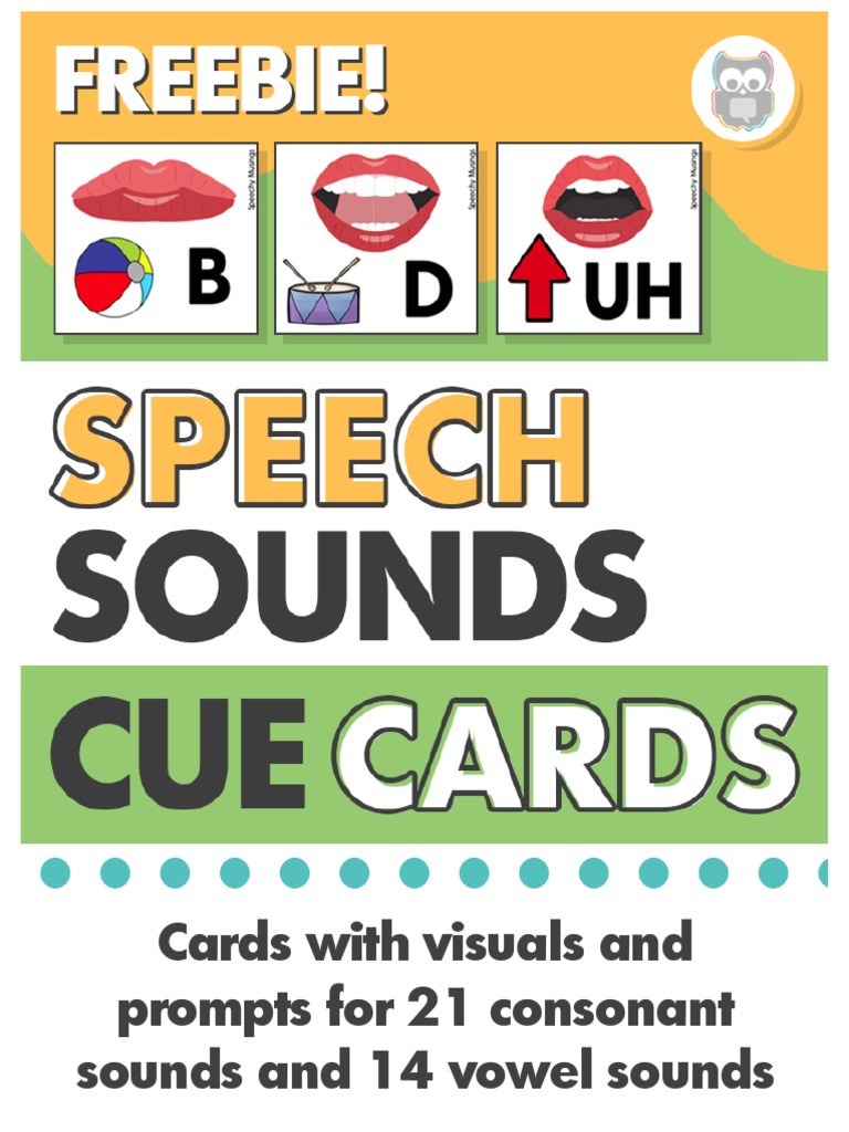 Cards With Visuals and Prompts For 21 Consonant Sounds and 14 Vowel ...