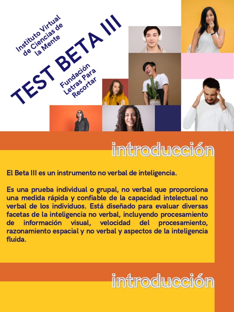 Test Beta III: Evaluación de Inteligencia No Verbal | PDF ...
