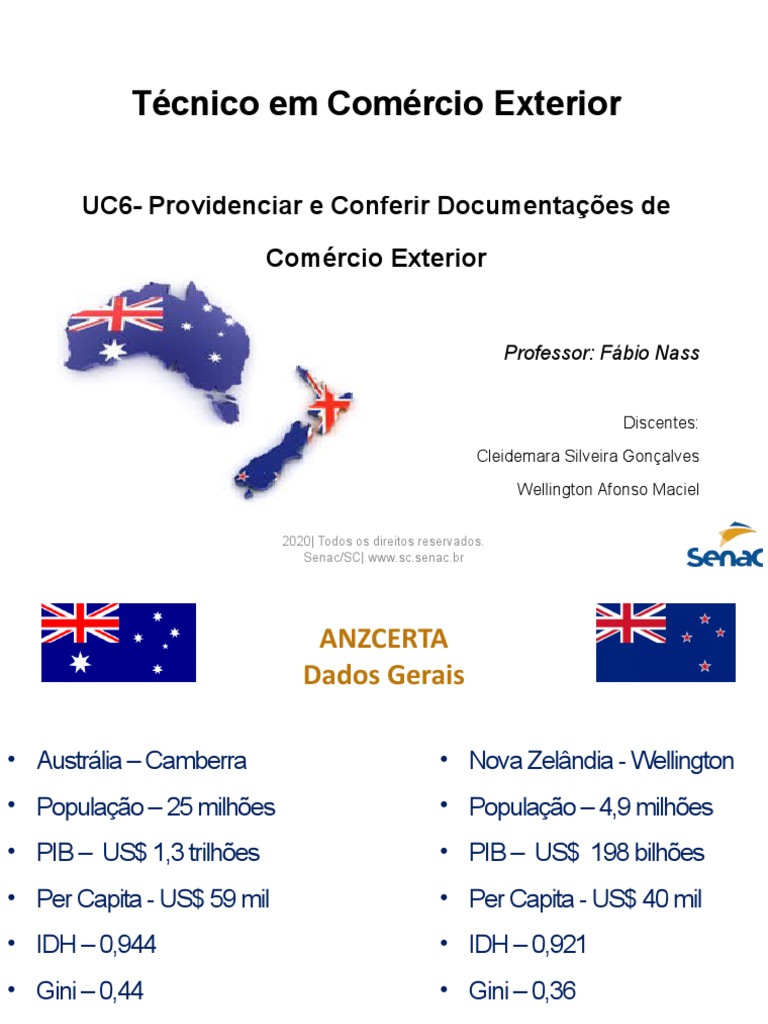 24 - Atividade ANZCERTA - Final | PDF | Austrália | Nova Zelândia