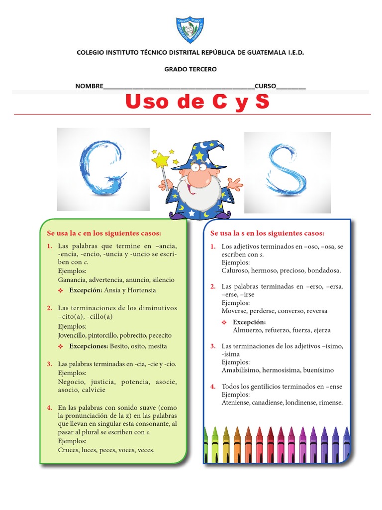 Uso de C y S en Palabras Españolas | PDF | Agitación