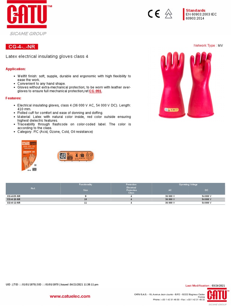 Latex Electrical Insulating Gloves Class 4 | PDF