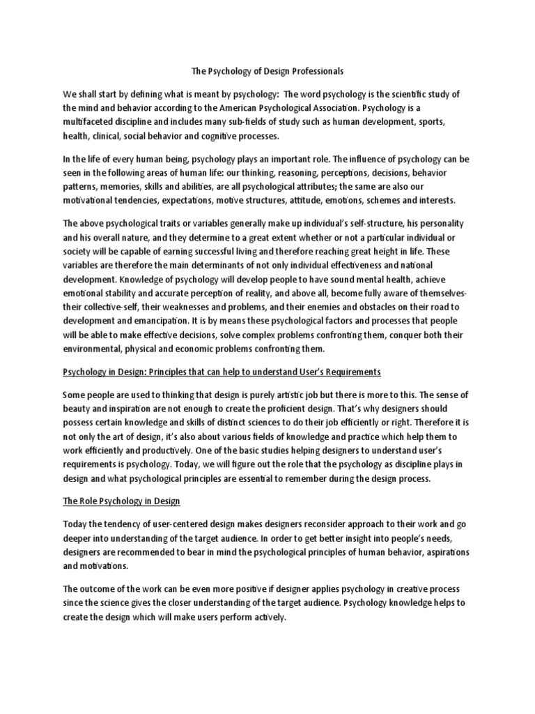 Psychology's Impact on Design Success | PDF | Design | Psychology