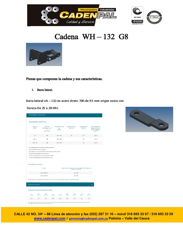 Ficha Tecnica Cadena Wh-132 G | PDF