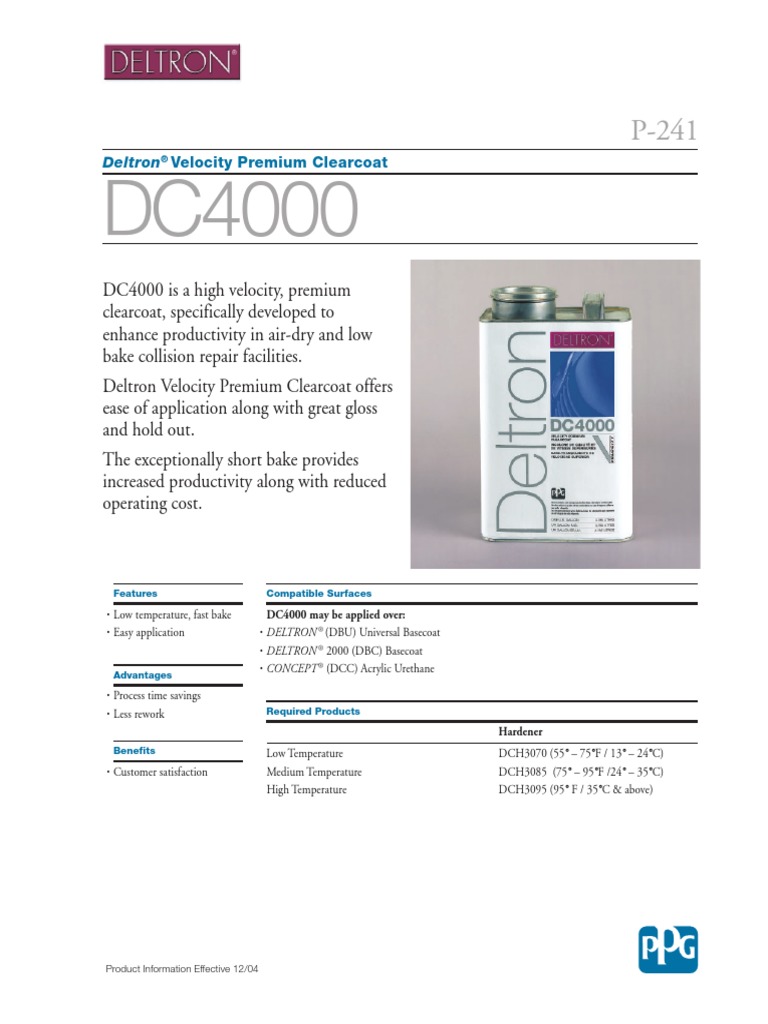 Deltron: Velocity Premium Clearcoat | PDF | Materials | Chemistry