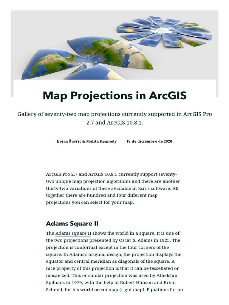 Map Projections in ArcGIS | PDF | Geography | Physical Geography