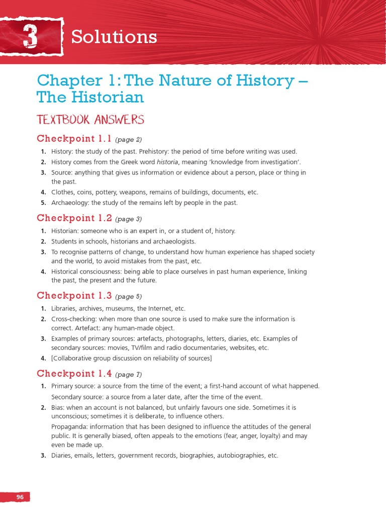 Solutions: Chapter 1: The Nature of History - The Historian | PDF ...