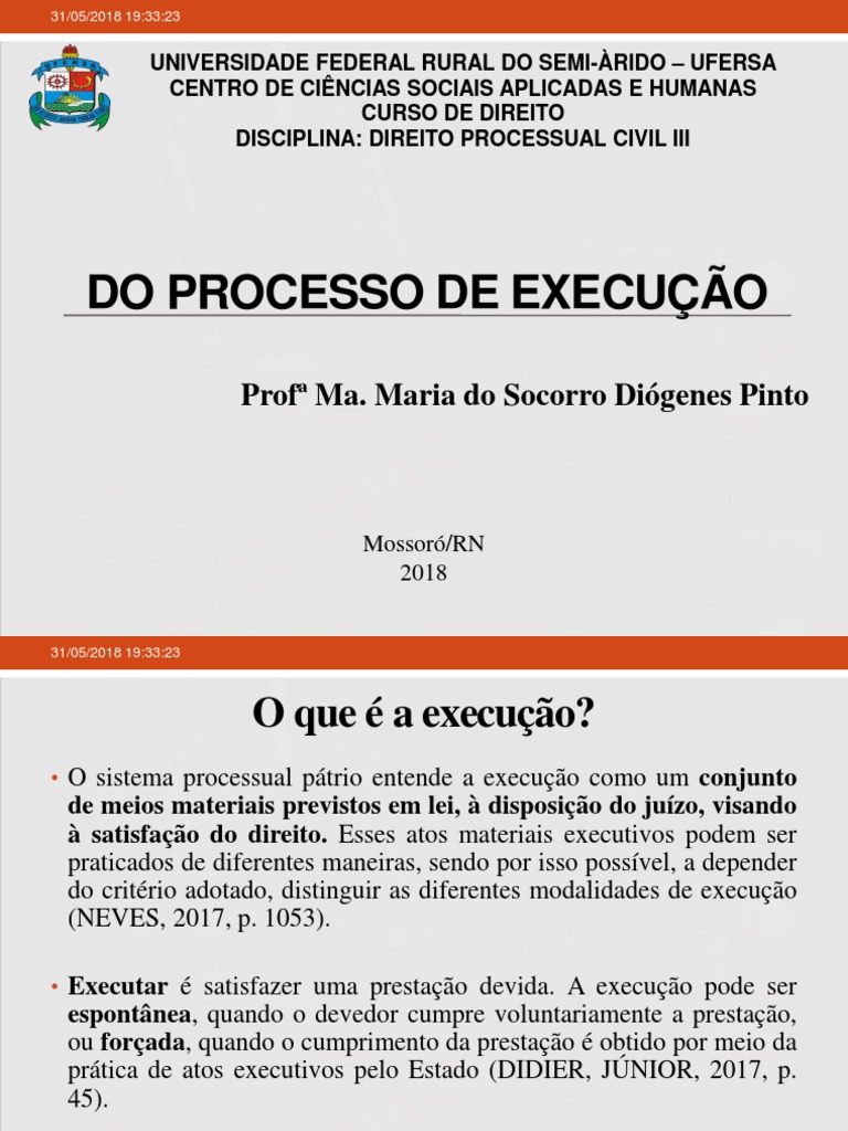 Aula 1 - Do Processo de Execução - Teoria Geral Da Execução | PDF ...