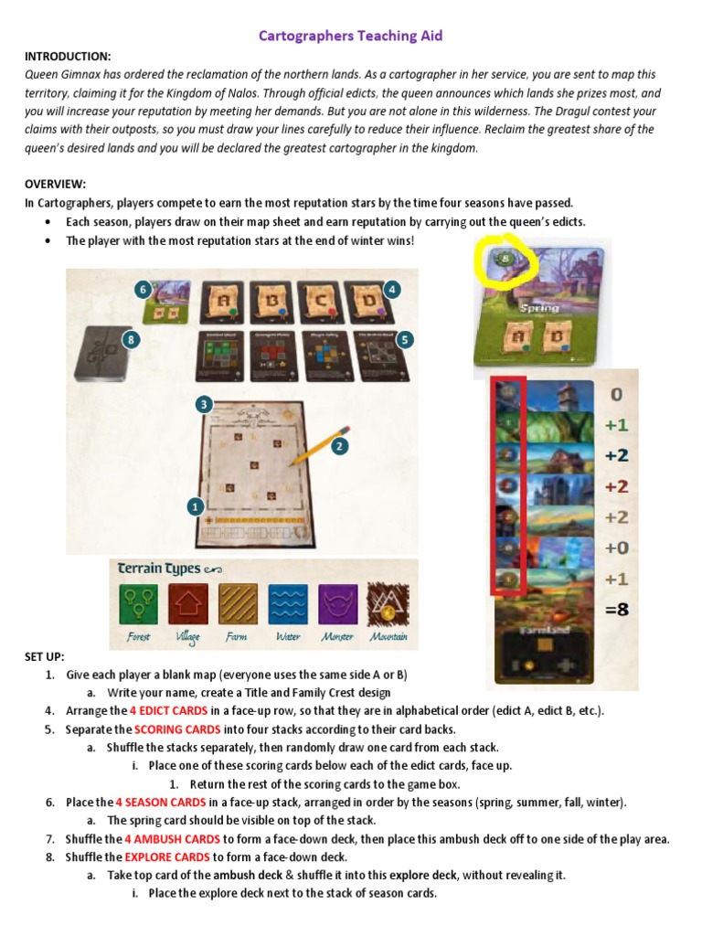 Cartographers Game Rules Overview | PDF | Playing Cards | Tabletop Games