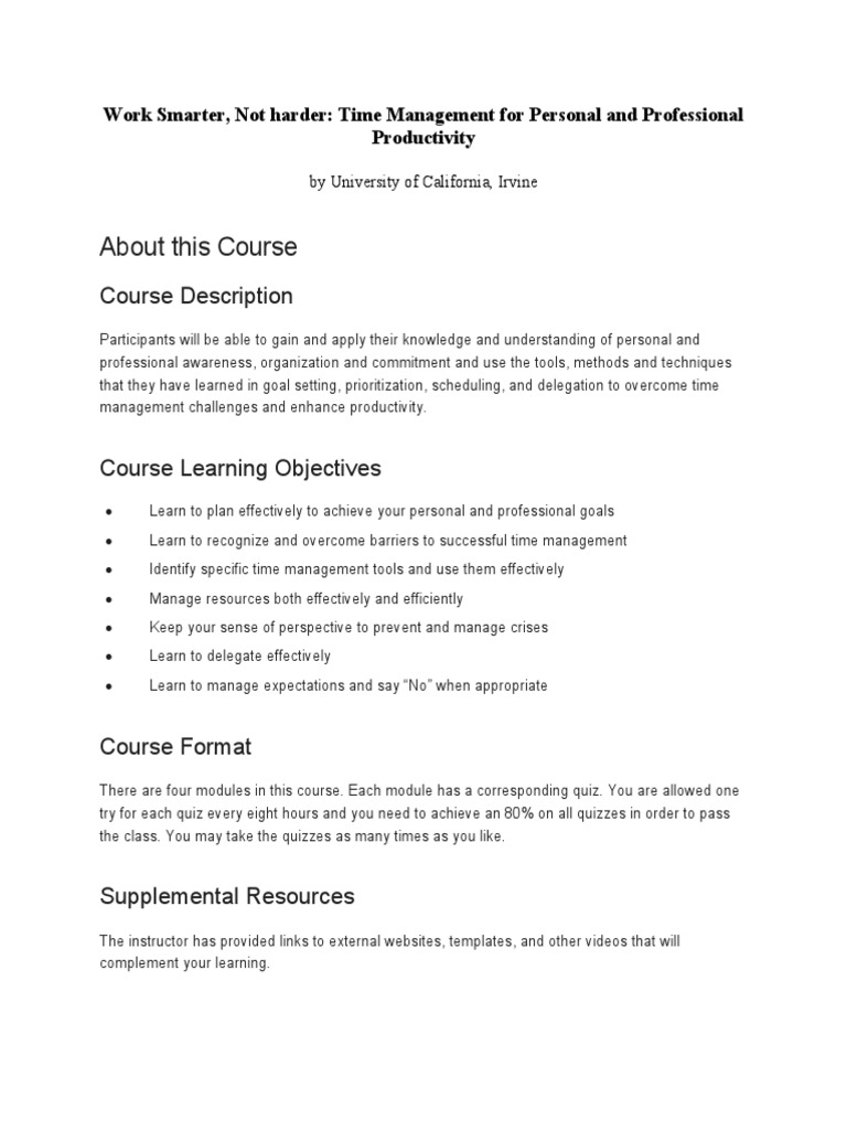 Work Smarter, Not Harder | PDF