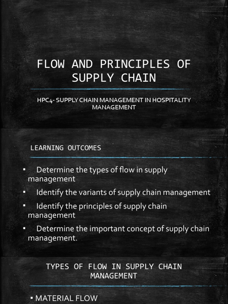 Supply Chain Management Principles & Flows | PDF | Supply Chain ...