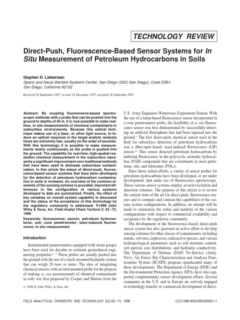 Direct-Push Fluorescence-Based Sensor System For in Situ Measurement of ...