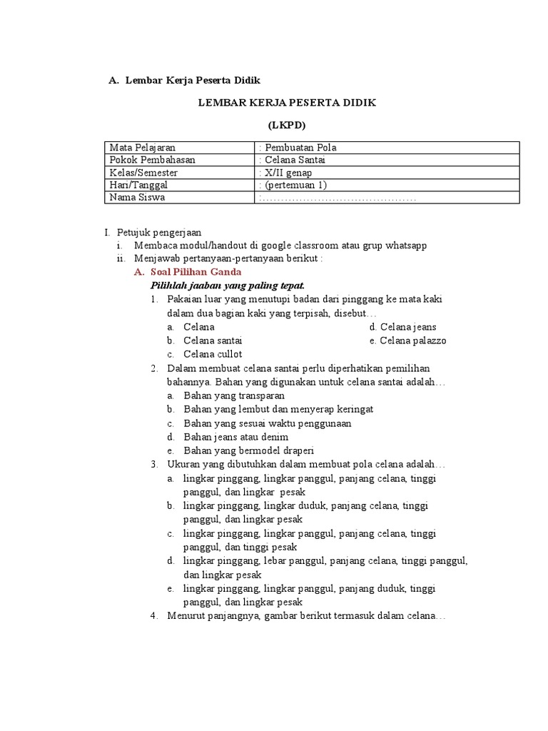 LKPD 1 | PDF | Karier & Perkembangan | Gaya Hidup