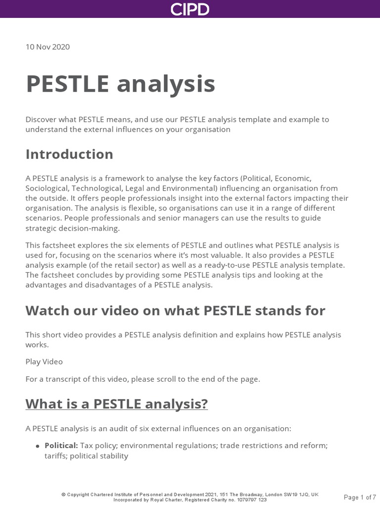 Pestle Analysis Factsheet 20210727T010248 | PDF | Swot Analysis | Economics