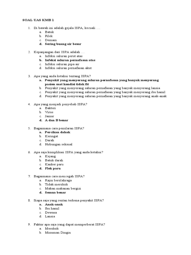Soal Uas KMB I | PDF
