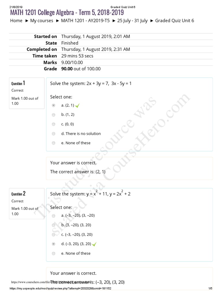 Graded Quiz Unit 6.pdf 3 | PDF | Algebra | Teaching Mathematics