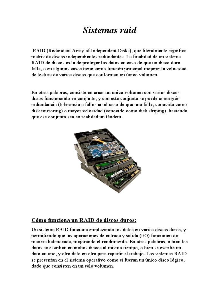 Sistemas Raid | PDF | Disco duro | Datos de computadora