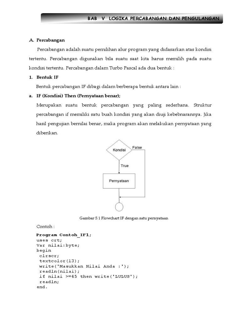 Logika Percabangan Dan Pengulangan | PDF