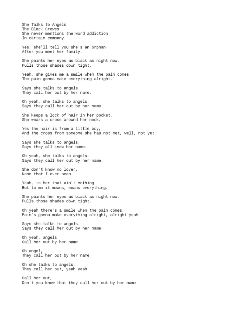 She Talks To Angels | PDF