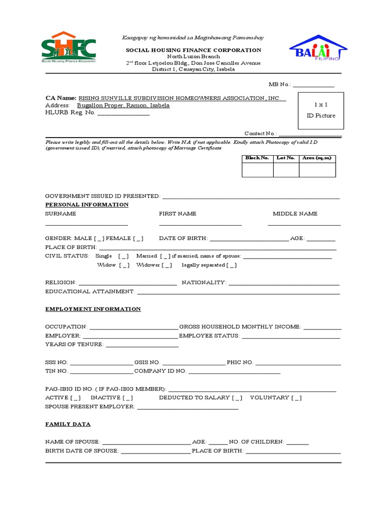 1 X 1 ID Picture, - Address: Bugallon Proper, Ramon, Isabela HLURB Reg ...