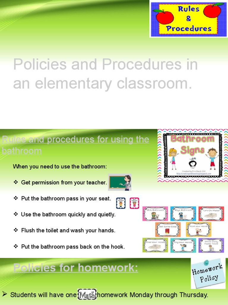 Classroom Policies and Procedures Guide | PDF