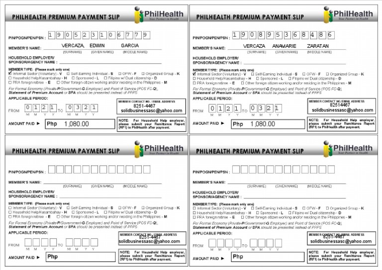 Phic Payment Form | PDF